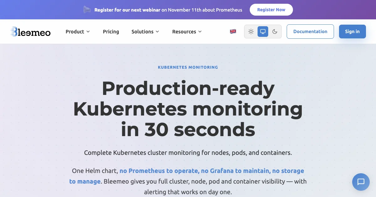 Kubernetes Monitoring - Complete K8s Observability | Bleemeo